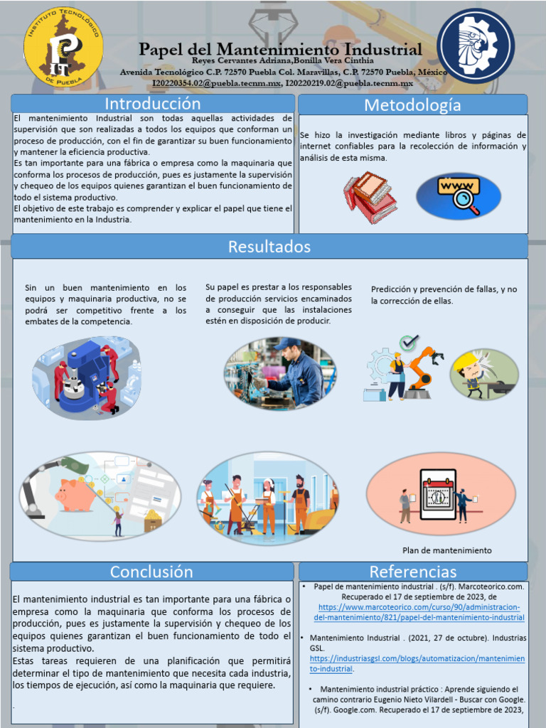 Poster de El Papel Del Mantenimiento Industrial | PDF | Business | Economias