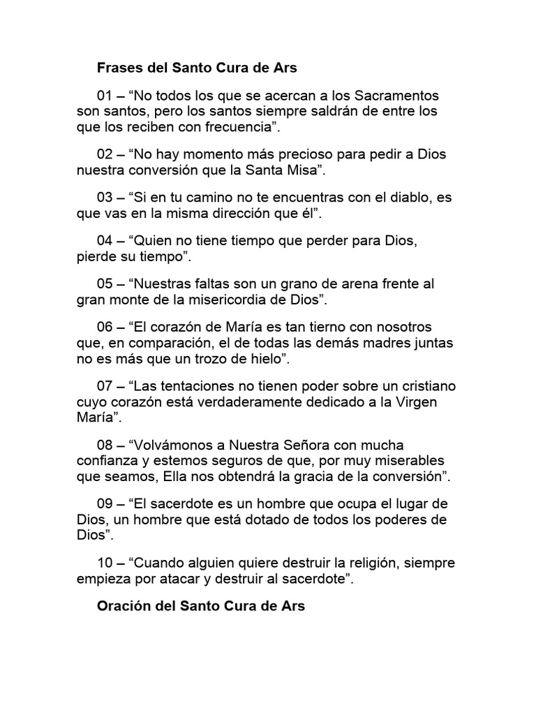 Frases Del Santo Cura de Ars | PDF