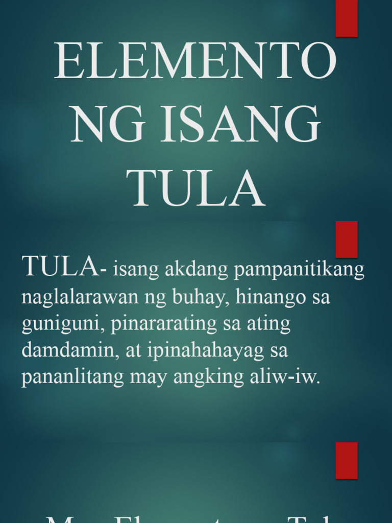 Elemento NG Isang Tula | PDF