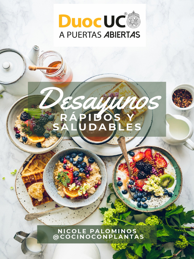 Recetario Desayunos Rapidos y Saludables | PDF | Panes | Postres