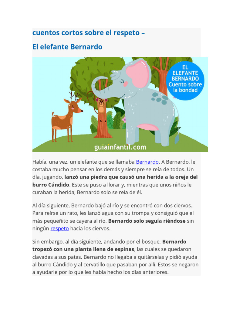 Cuentos Cortos Sobre El Respeto | PDF