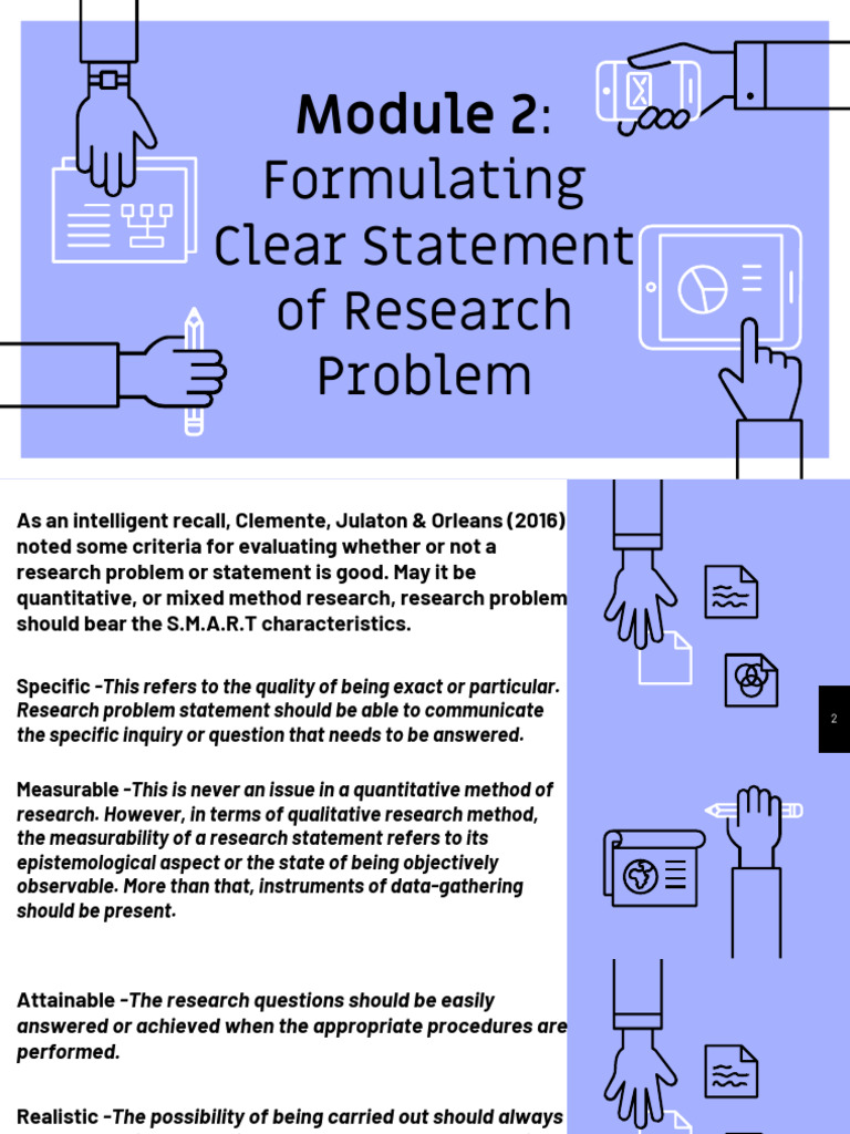 Module 2 - Formulating Clear Statement of Research Problem | PDF ...