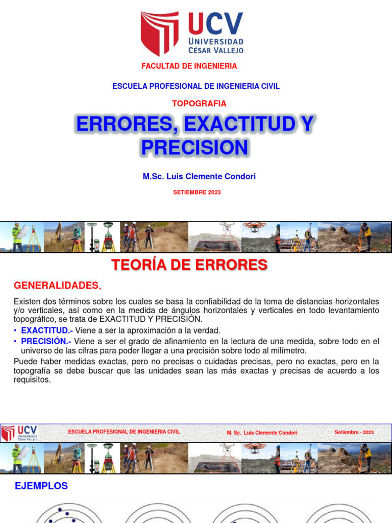 CLASE 6A ERRORES, EXACTITUD Y PRECISION | PDF | Topografía | Medición
