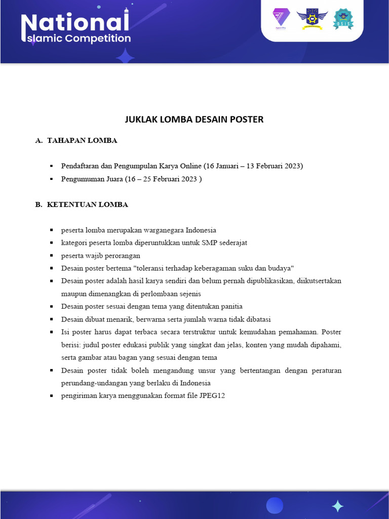 Juklak Poster 2022 | PDF