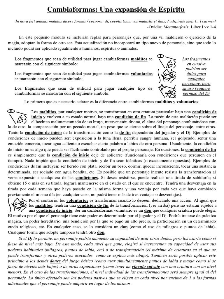 Expansión 2 Cambiaformas - V5 | PDF | Cambio de forma