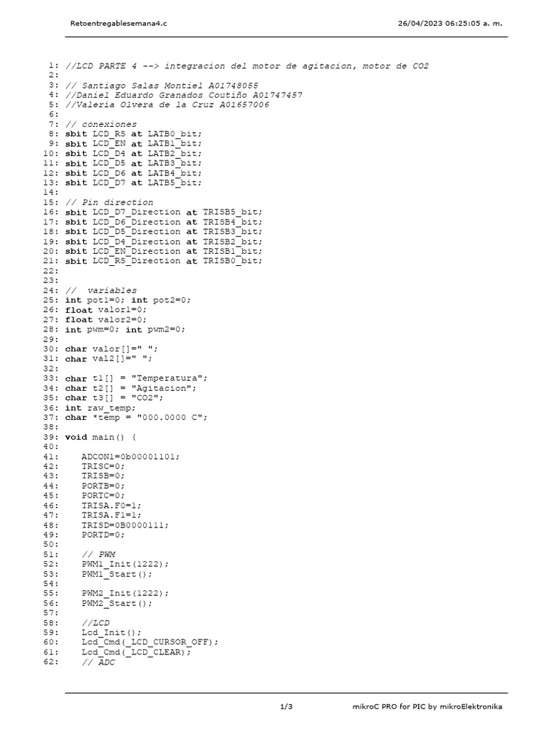MikroC Final Reto | PDF