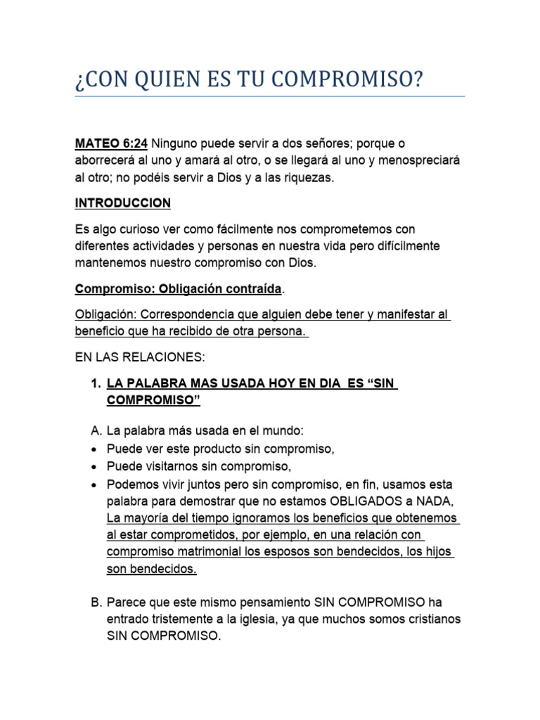 Con Quien Es Tu Compromiso | PDF | Dios