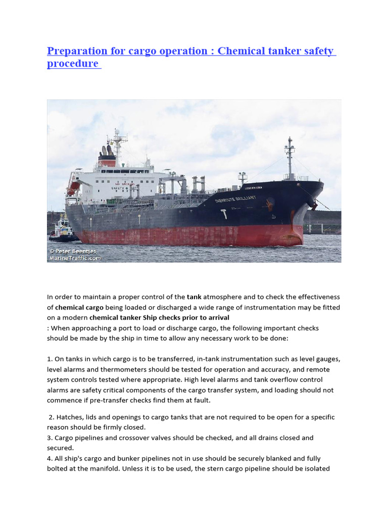 Chemical Tanker Operations | PDF | Oil Tanker | Ships