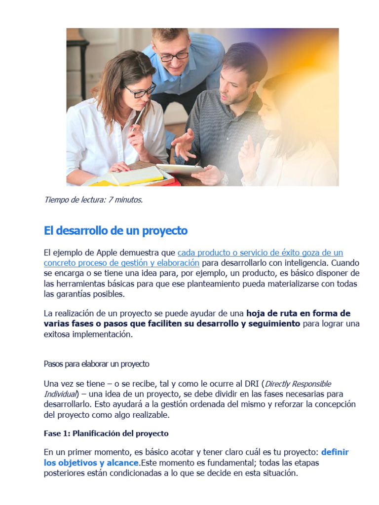 Desarrollo de proyectos - Introducción | PDF | Planificación | Business