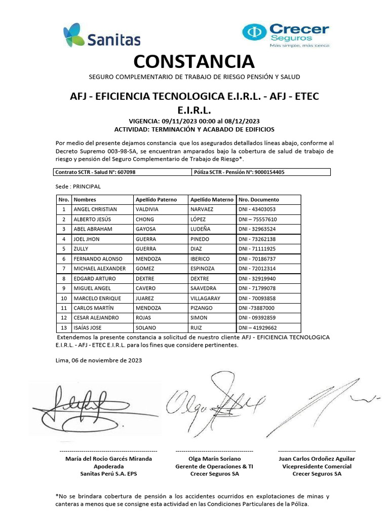 SCTR Octubre 2023 Ia General | PDF