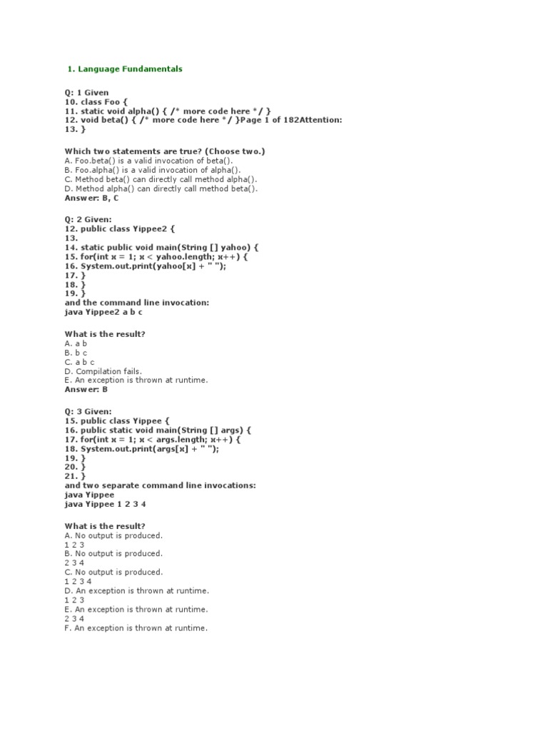 Scjp Ds Pdf C Programming Language Method Computer Programming
