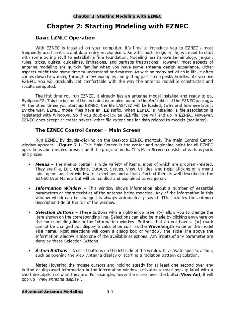 EZNEC Antenna Modeling Guide | PDF | Cartesian Coordinate System ...