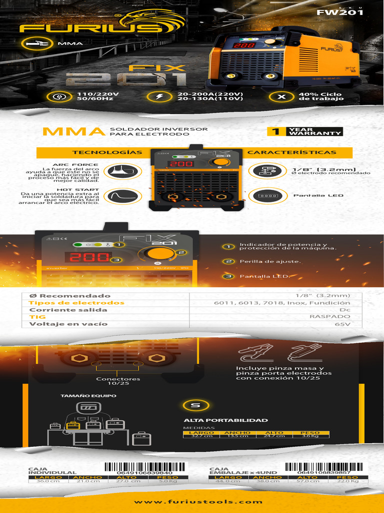 Ficha Tecnica Comercial FW201 Furius | PDF | Soldadura | Construcción
