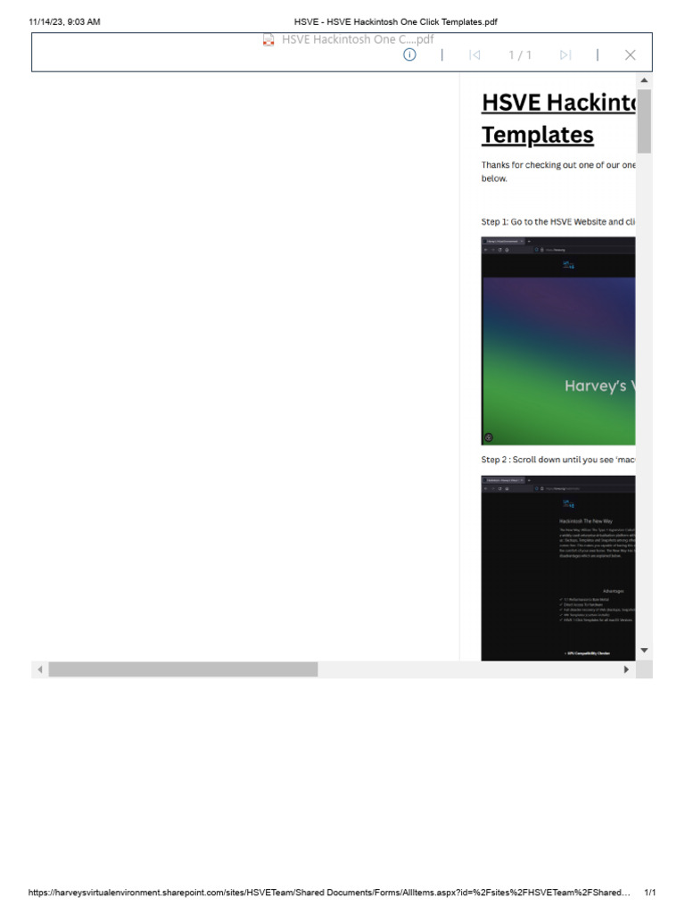 HSVE - HSVE Hackintosh One Click Templates | PDF