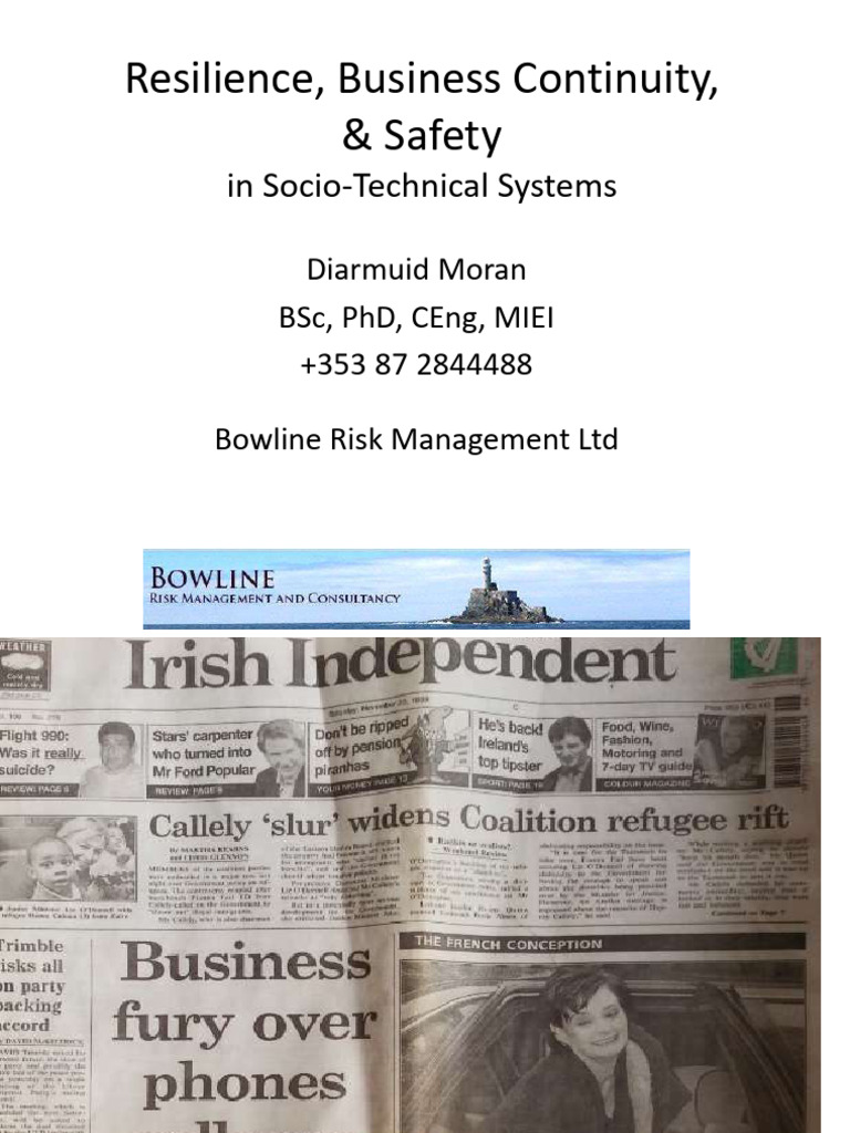 DR D Moran Crisis To Resilience - Engineers Ireland Version | PDF ...