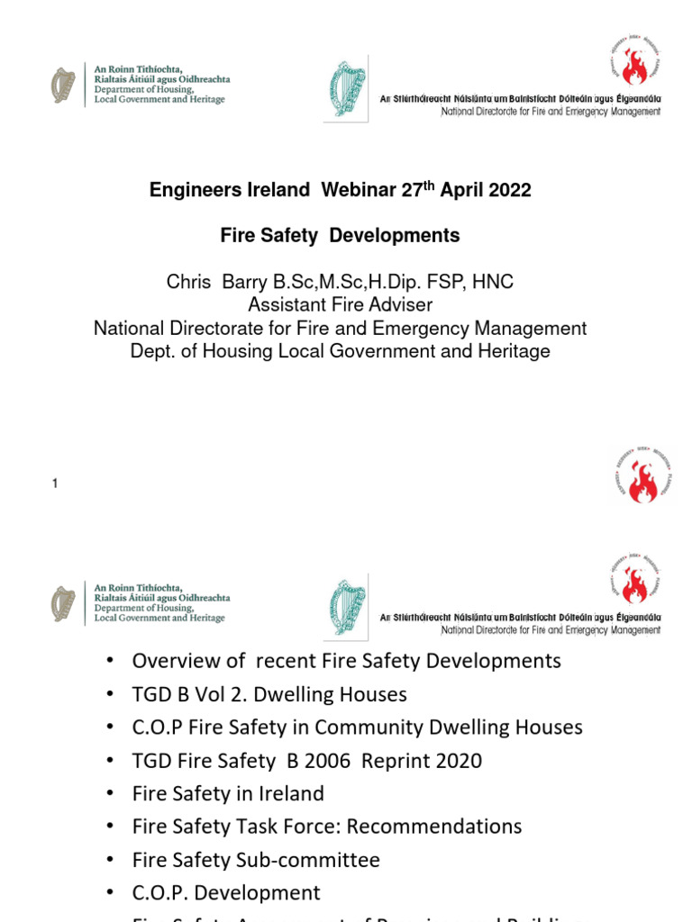 Chris Barry - Fire Safety Developments | PDF | Fire Safety | Safety