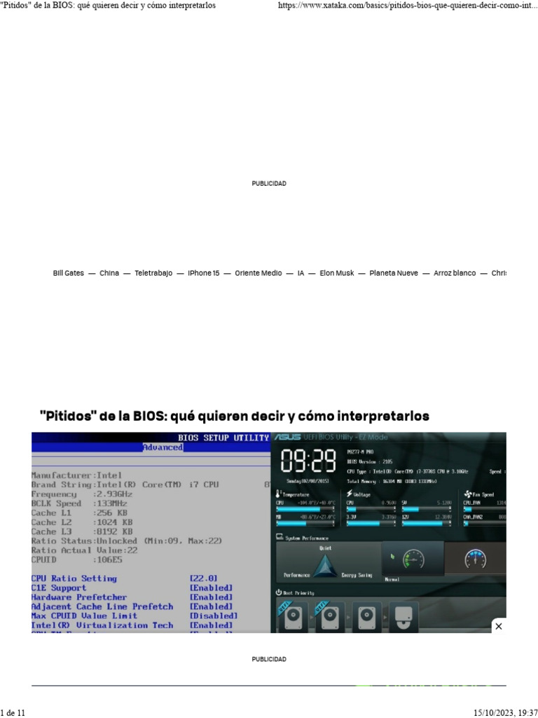 Pitidos de La BIOS Qué Quieren Decir y Cómo Interpretarlos | Descargar gratis PDF | Bios ...