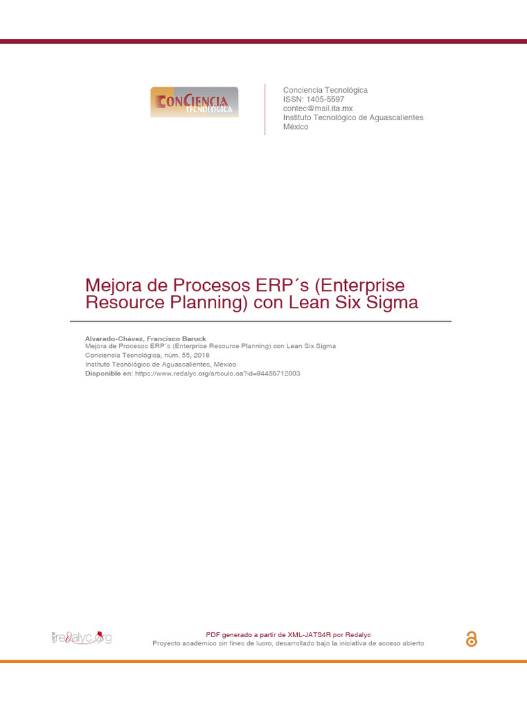 Mejora de Procesos ERP S (Enterprise Resource Planning) Con Lean Six Sigma | PDF | Six Sigma ...