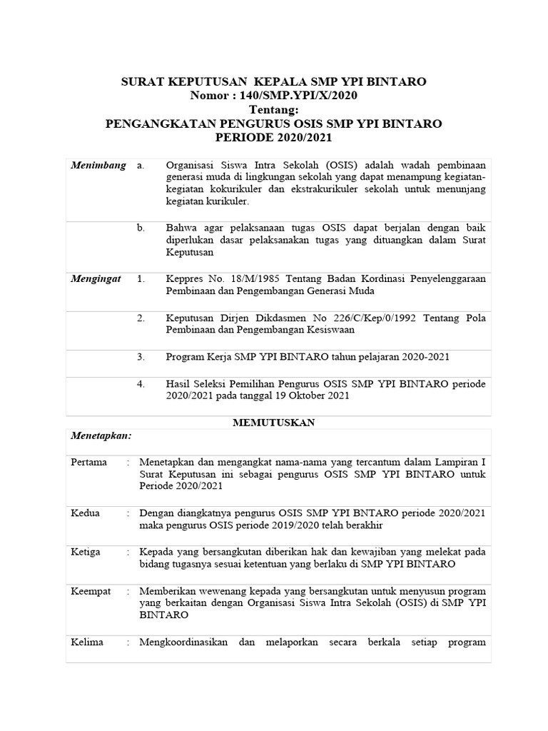 S K Osis Smp Ypi 2021 Pdf