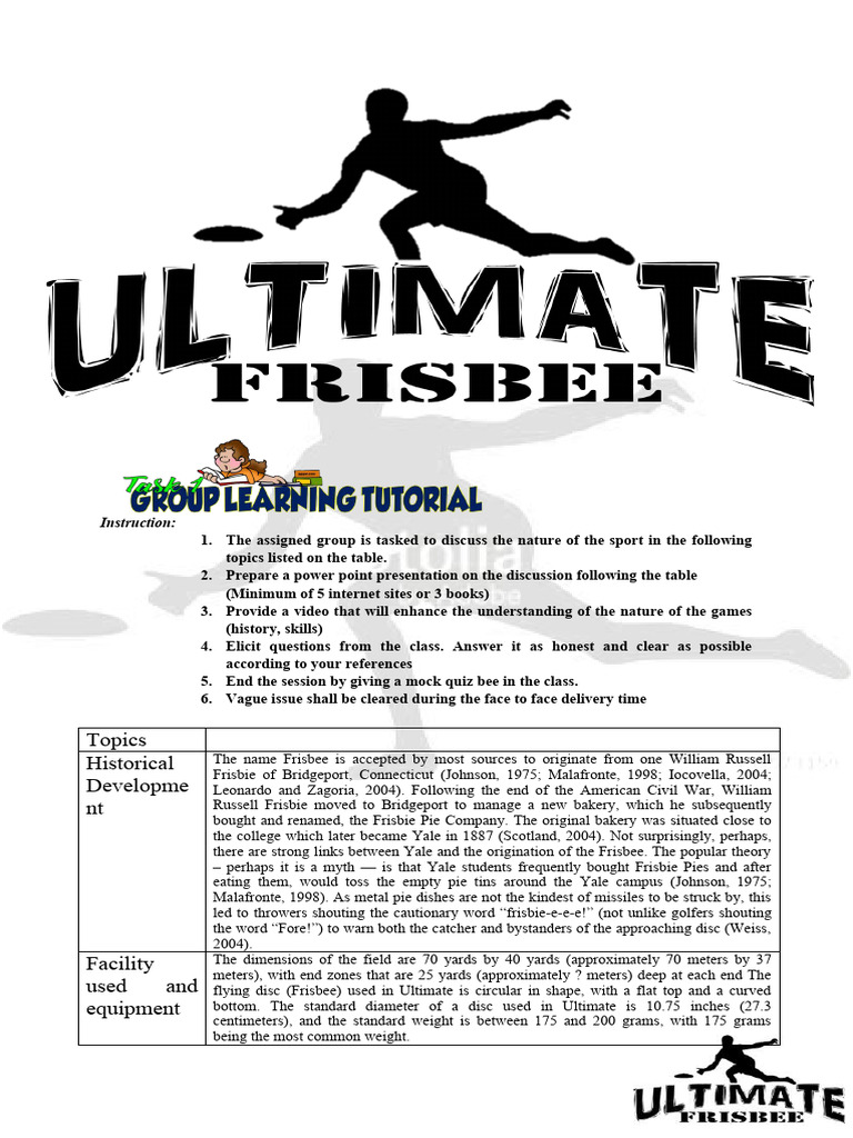 Ultimate Frisbee: Skills and History Guide | PDF | Sports & Recreation