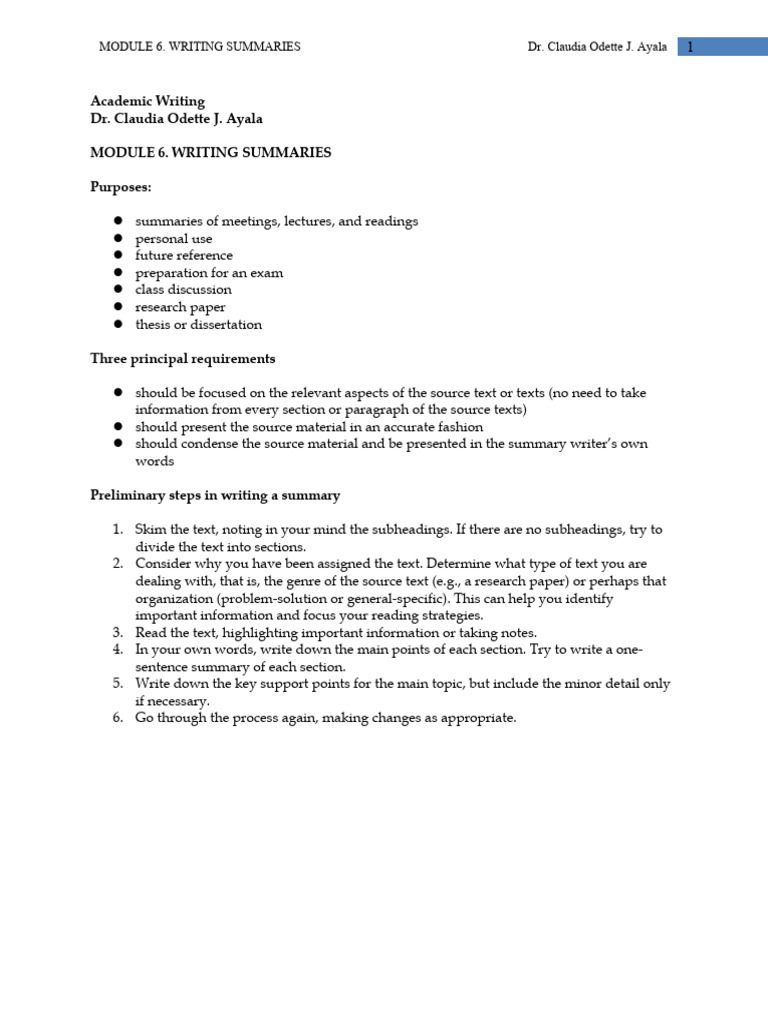 GS-module 6 Writing Summaries | PDF | English Language | Tourism