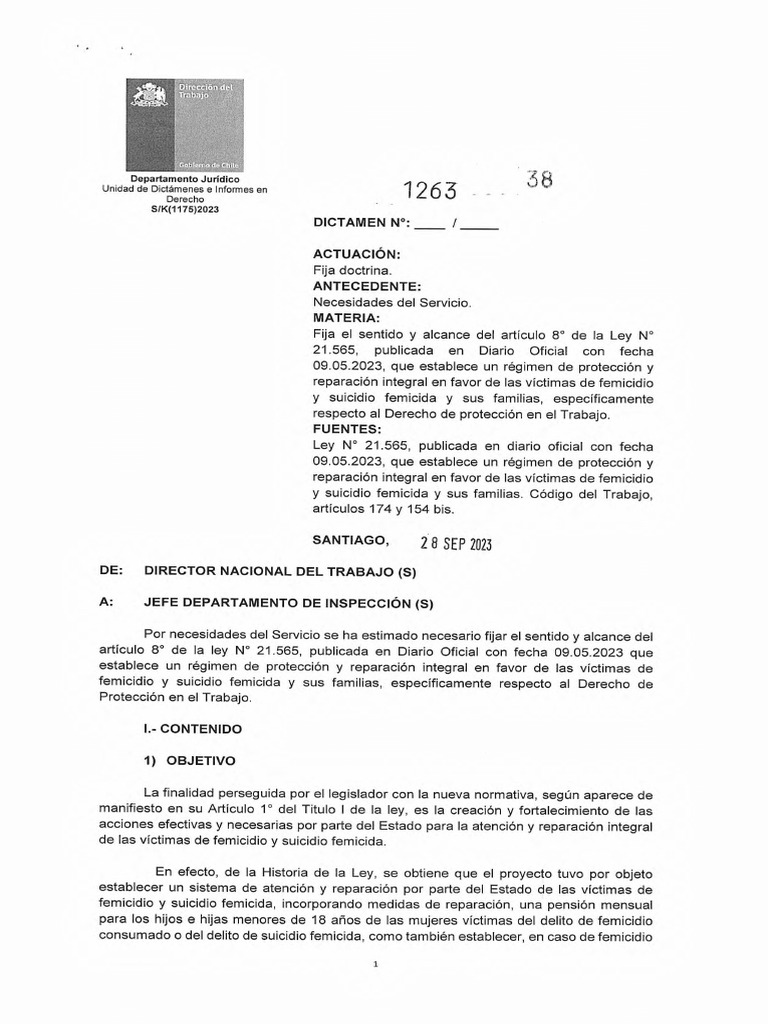 Ord 1263 | PDF | Derecho laboral | Victimologia