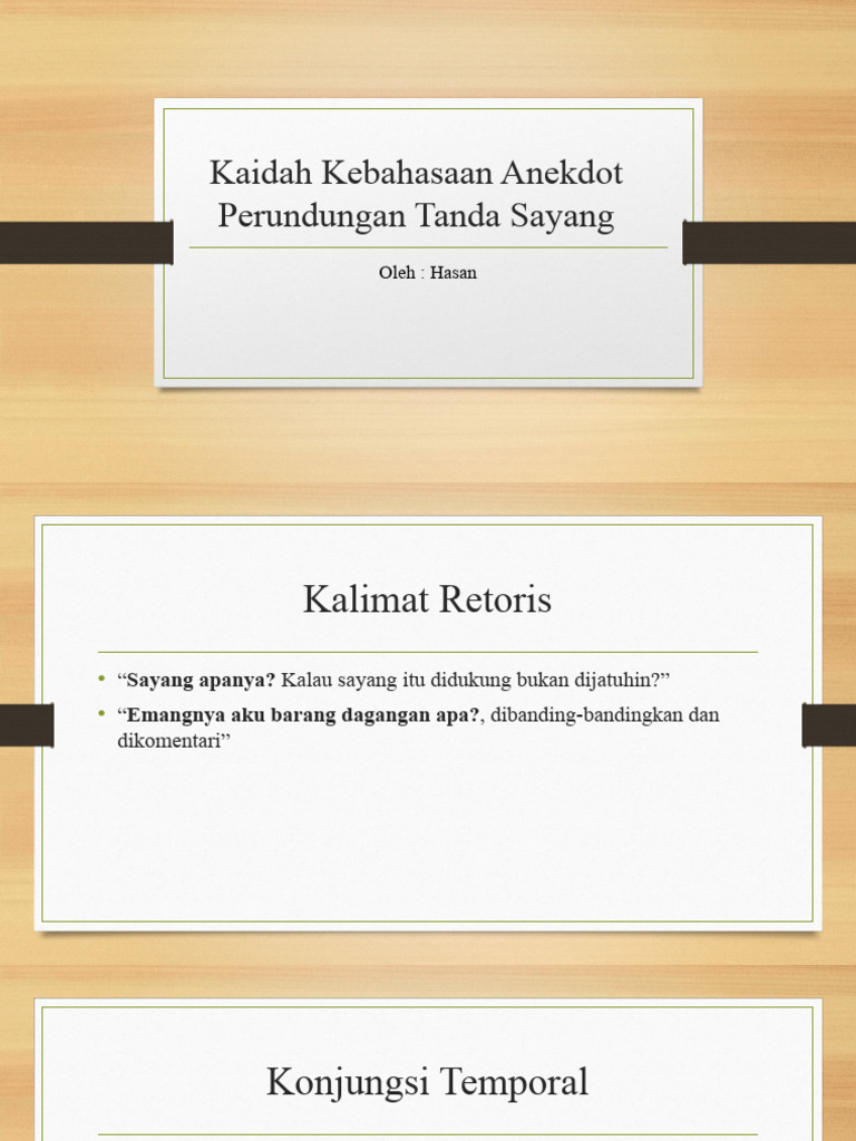 Kaidah Kebahasaan Anekdot Perundungan Tanda Sayang | PDF