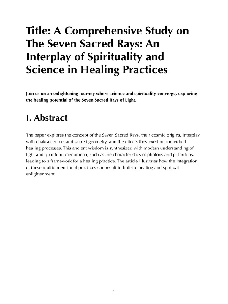 A Comprehensive Study On The Seven Sacred Rays | PDF | Chakra | Photon