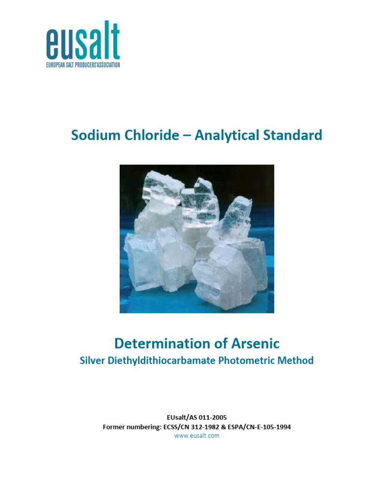 Arsenic Detection in Sodium Chloride | PDF | Spectrophotometry ...