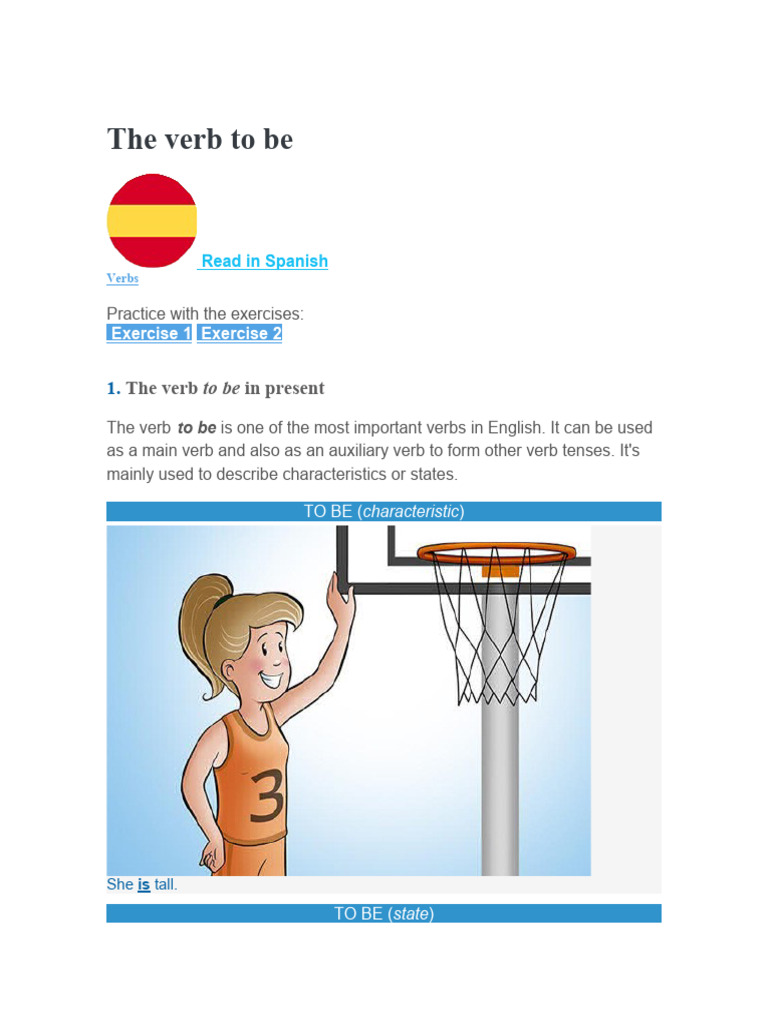 The Verb To Be | PDF | Verb | Subject (Grammar)