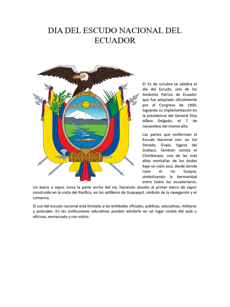 31 de octubre Día del Escudo del Ecuador | PDF 31 de octubre Día del Escudo del Ecuador | PDF