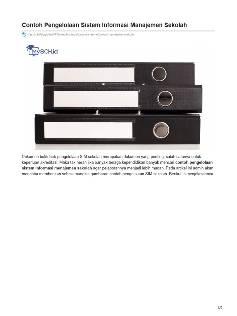 Contoh Pengelolaan SIM Sekolah Efektif | PDF
