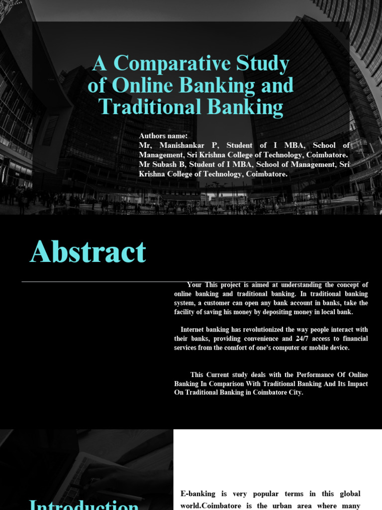 A Comparative Study of Online Banking and Traditional Banking ...