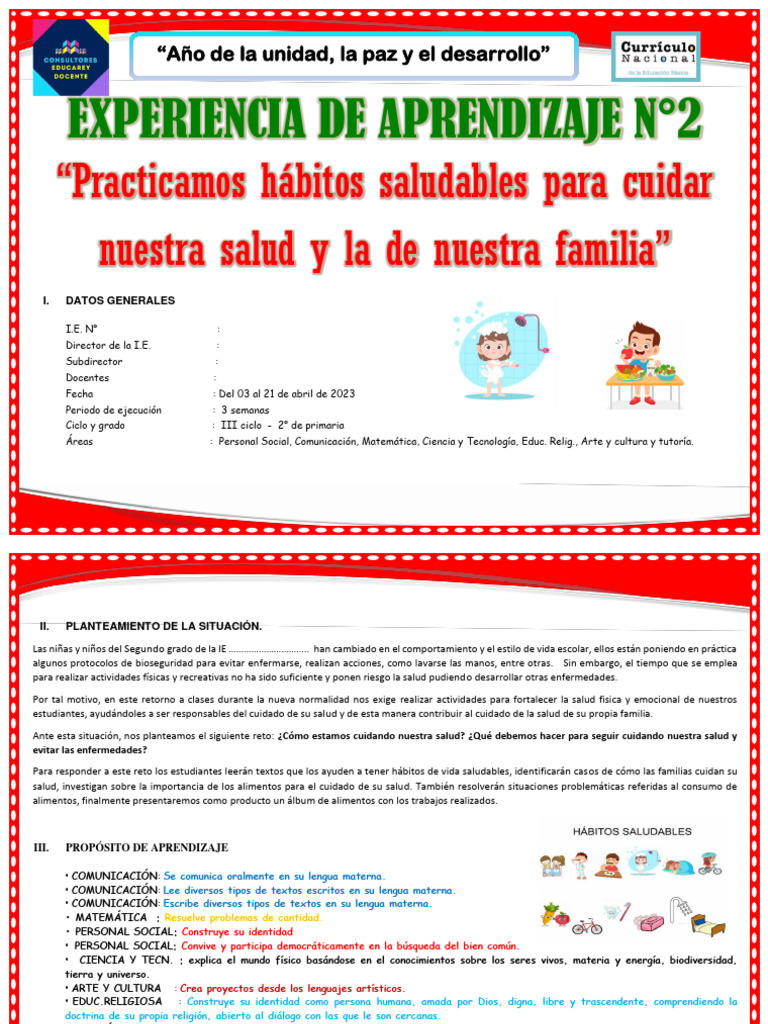 2do Experiencia de Aprendizaje N°2 | PDF | Números | Aprendizaje