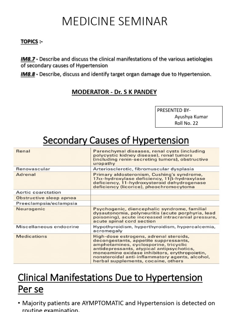 SEMINAR | PDF | Hypertension | Stroke