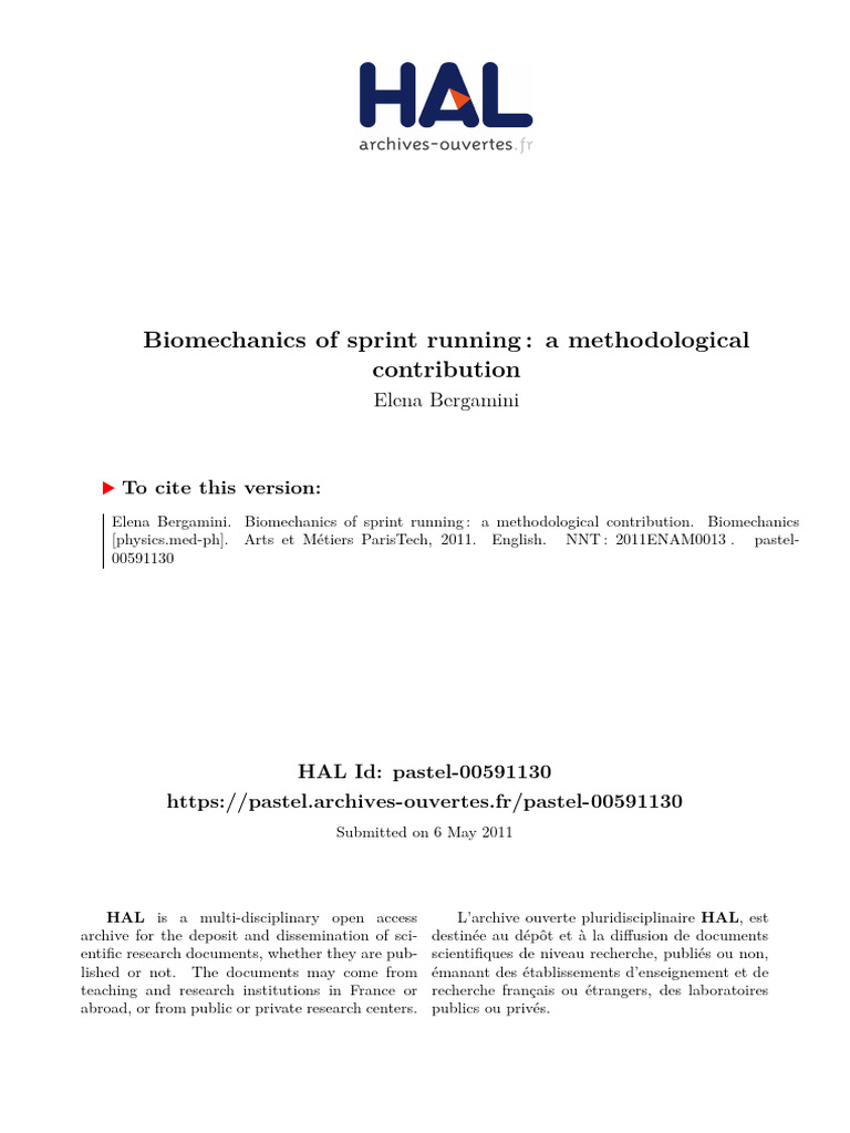 Sprint Running Biomechanics Study | PDF | Inertial Navigation System | Knee