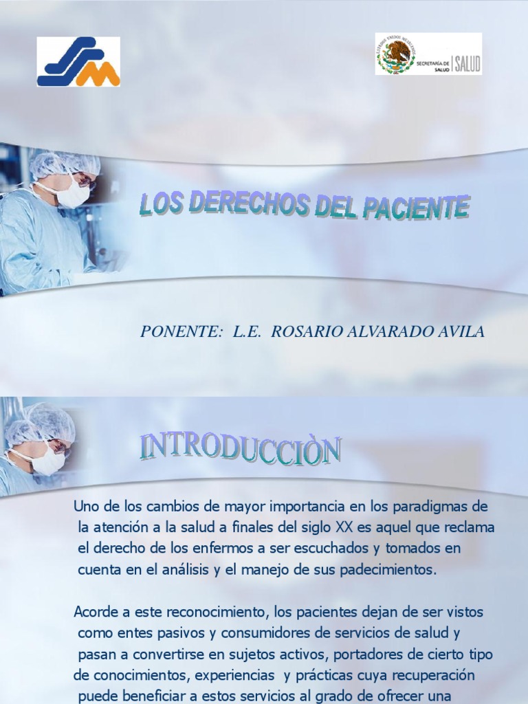 Los Derechos Del Paciente | PDF | Derechos | Organización Mundial de la ...