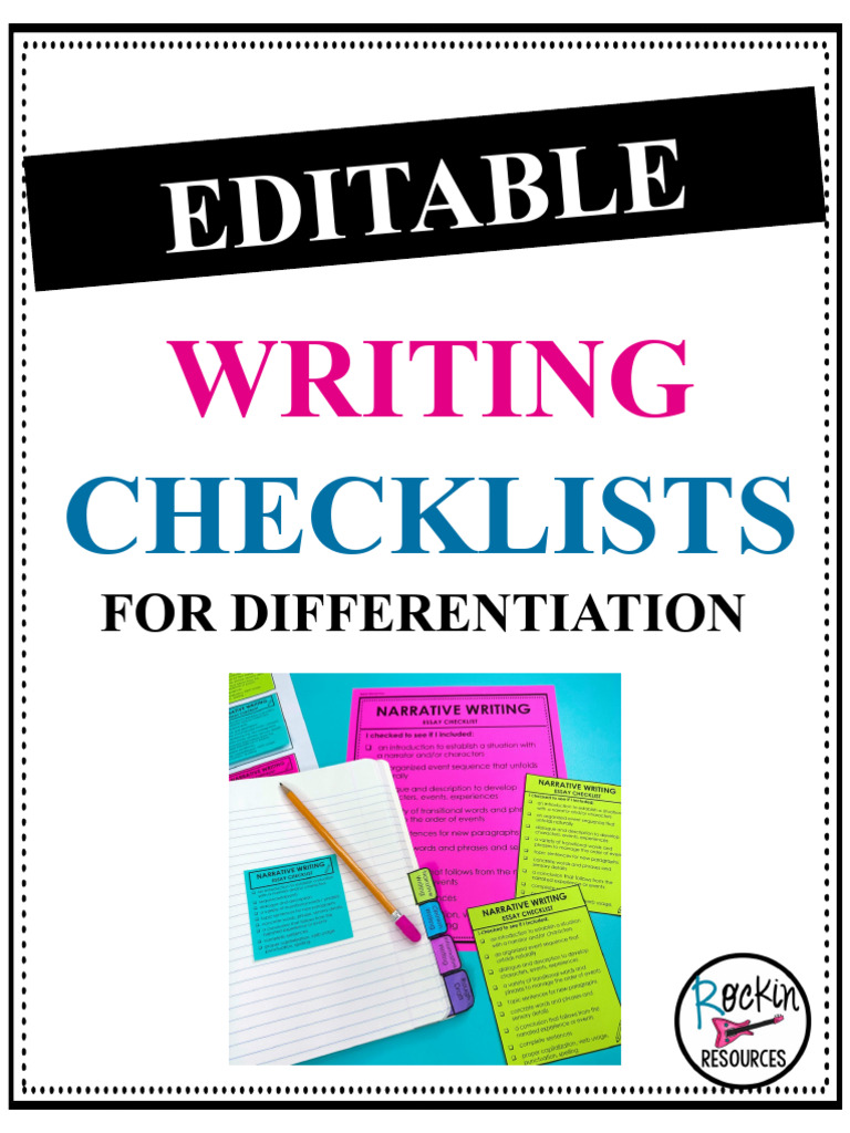 Writing Checklists | PDF | Phrase | Paragraph