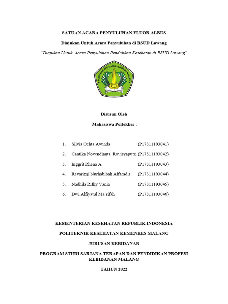 Penyuluhan Kesehatan: Fluor Albus pada Wanita | PDF