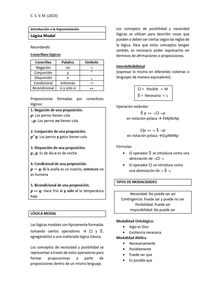 Lógica Modal | PDF | Proposición | Lógica