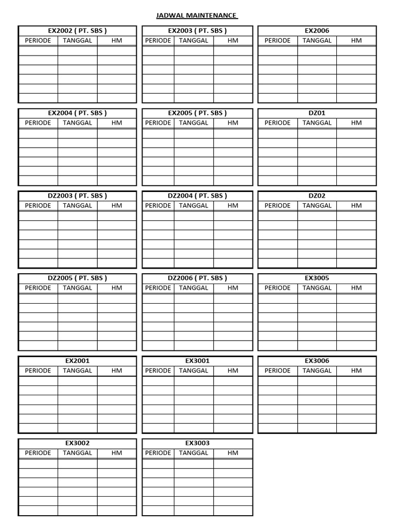 Form Jadwal Service | PDF