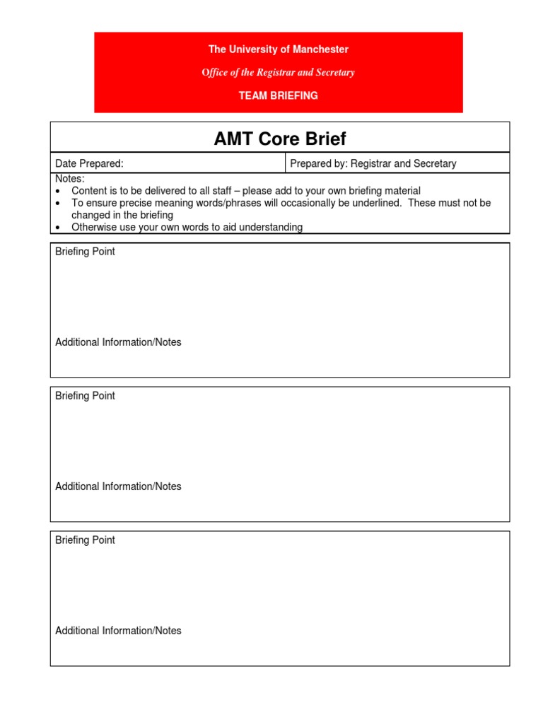 Example Core Brief Template | PDF | Career & Growth