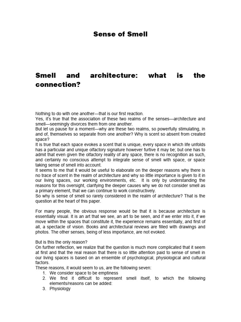 Sense of Smell | PDF | Odor | Senses