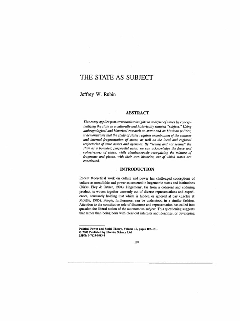 Rubin State As Subject | PDF