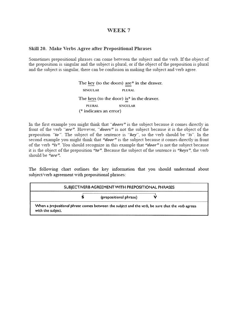 WEEK 7 - Structure SKills 210-21 (RY) | PDF | Subject (Grammar) | Verb