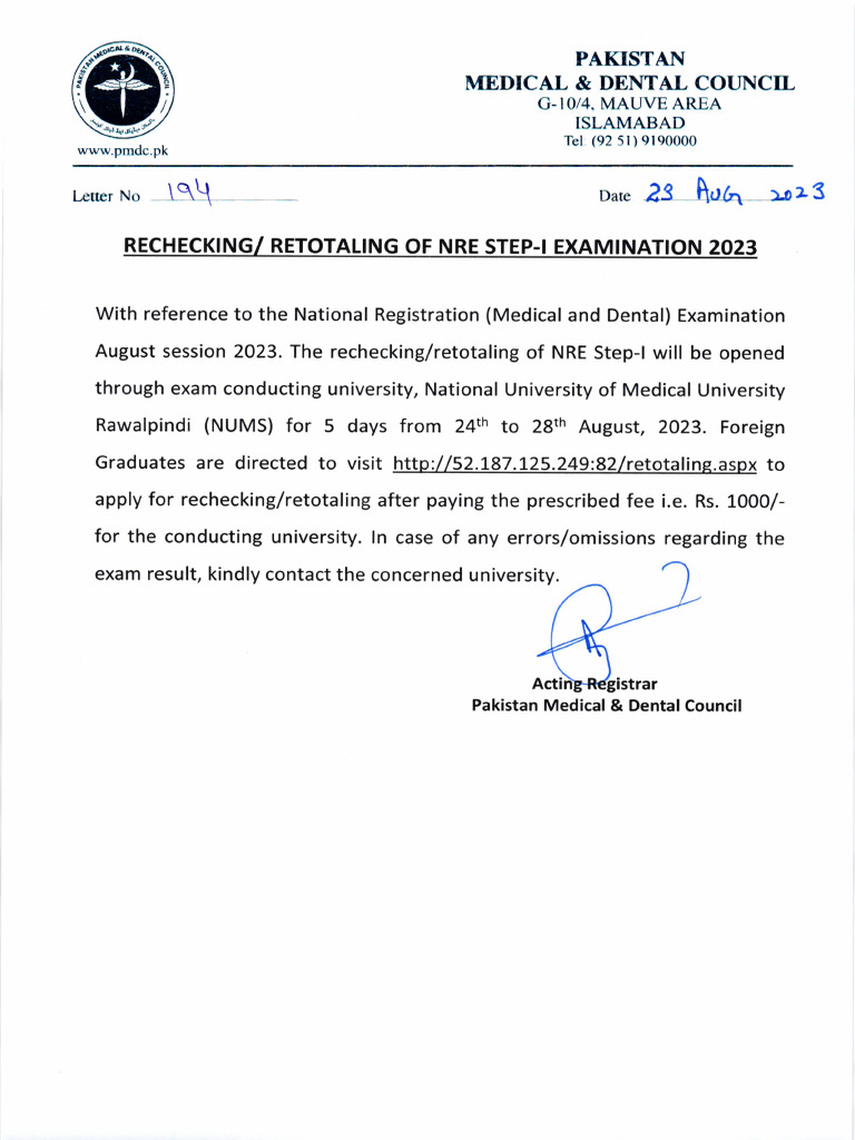 NRE Rechecking Aug 2023 | PDF