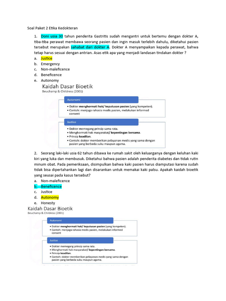 Paket 2 Bimbingan UKMPPD Etika Kedokteran DM M35 Dan Pembahasan | PDF