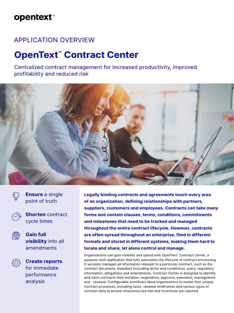 Opentext Ao Contract Center en | PDF | Product Lifecycle | Enterprise ...