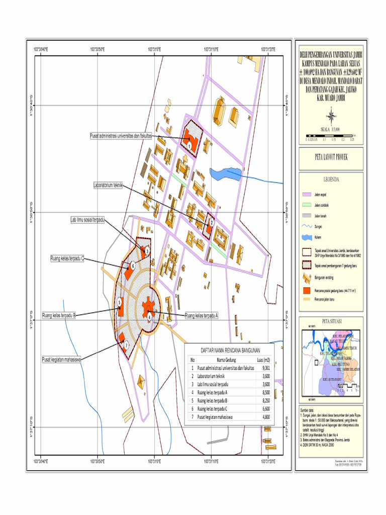 Peta UNJA Mandalo Layout | PDF