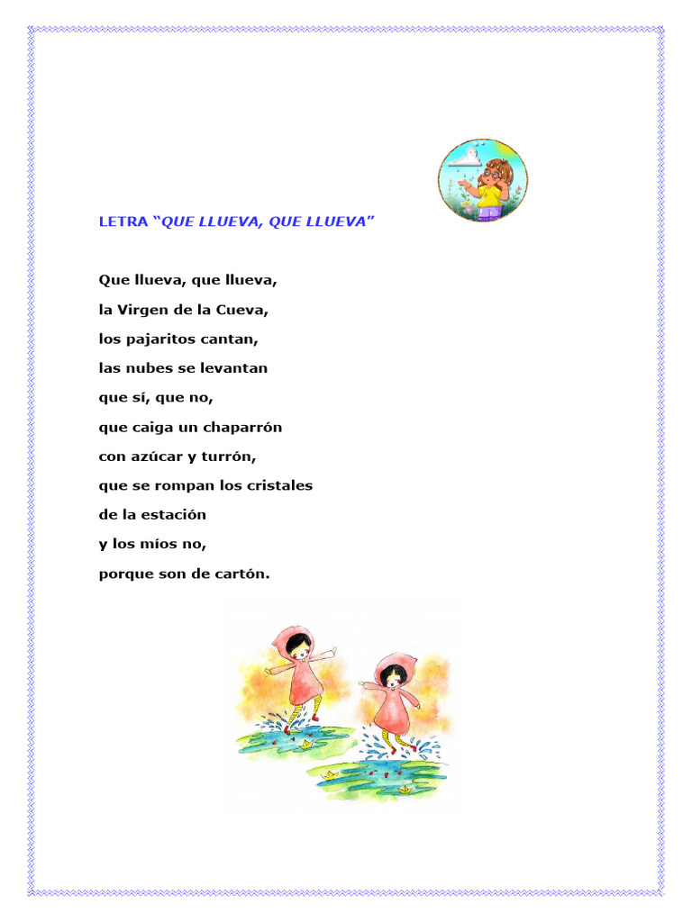Letra Que Lluevaque Llueva | PDF